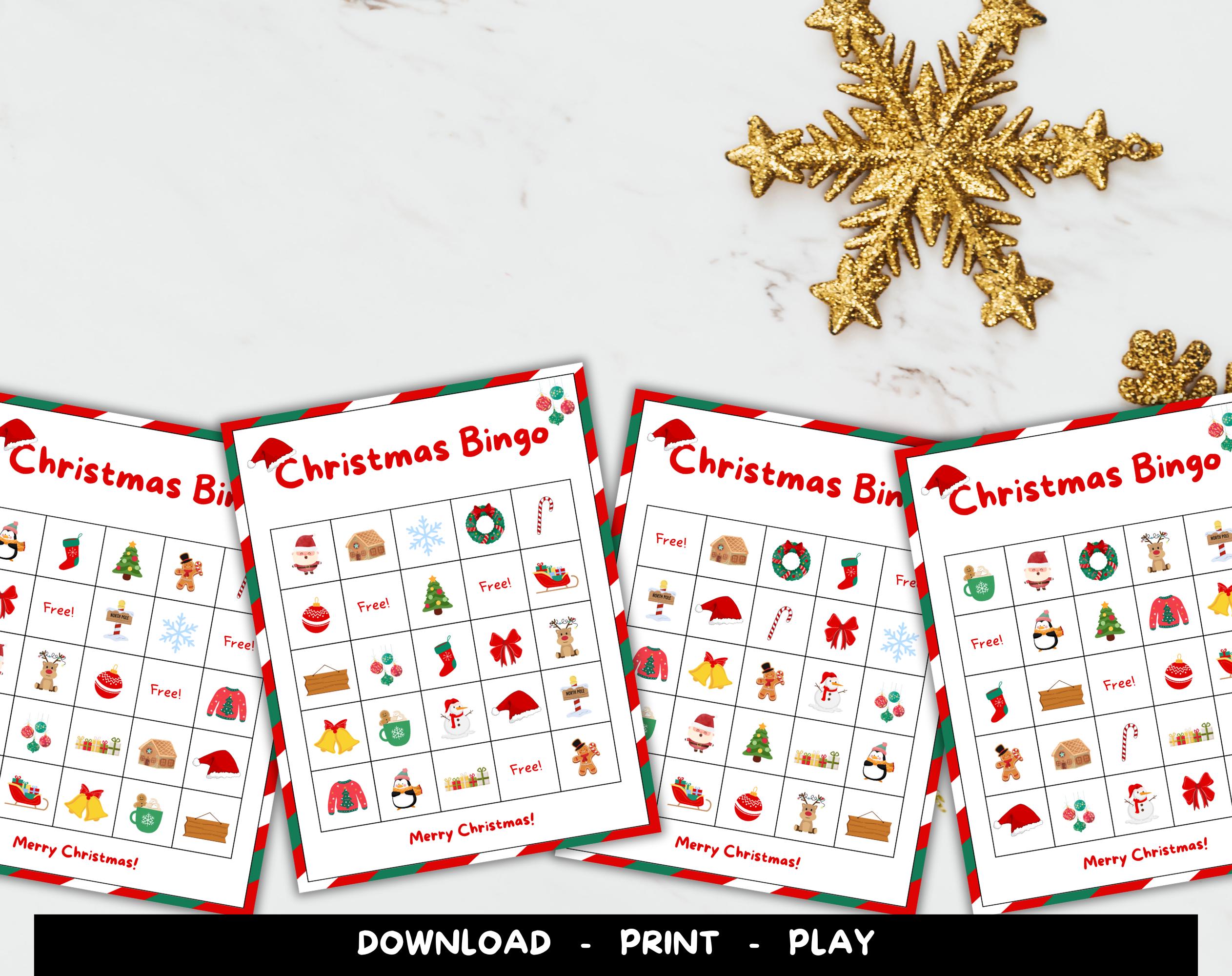 30 Christmas Bingo Cards Printable Christmas Party Games Holiday ...