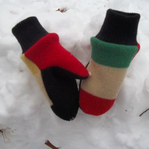 Old Trapper's Best Friend- Felted Hudson Bay Style Blanket Wool Mittens ...