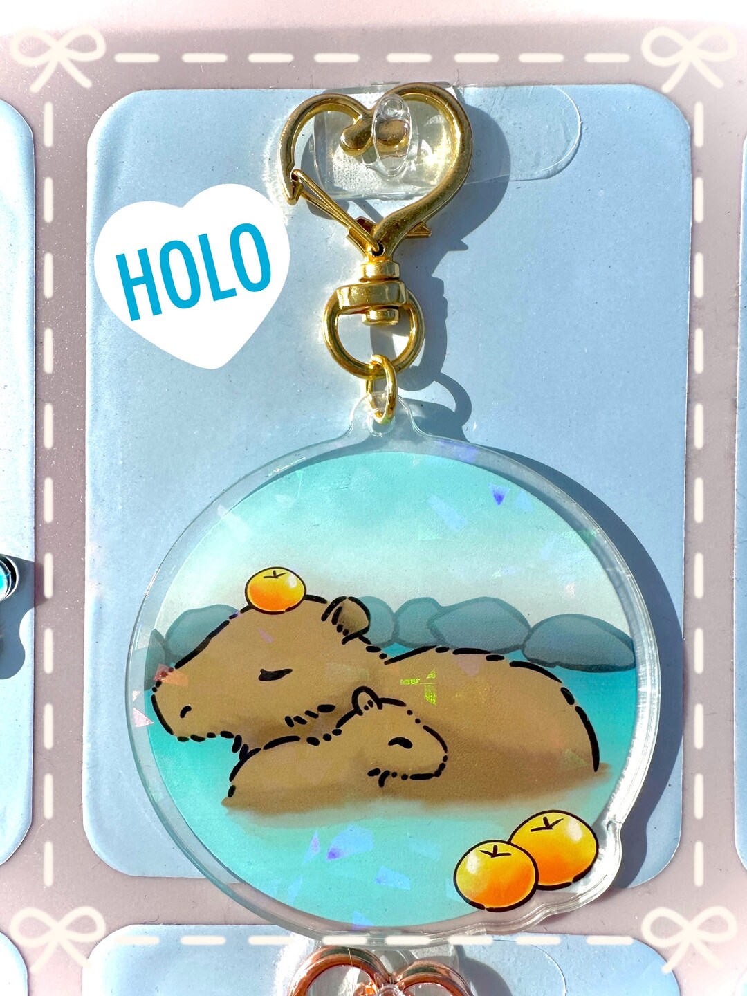 Capybara Holographic Acrylic Keychain, 2 1/2 Inches - Etsy