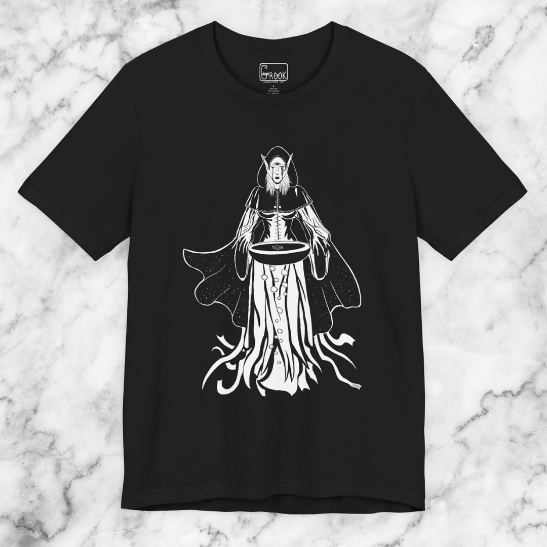 Void Seer Shirt – Gothic Sorceress, Dark Fantasy Original Art by Grook ...