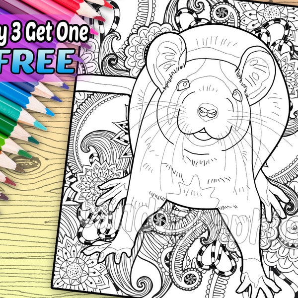 Rat Coloring Pages - Etsy