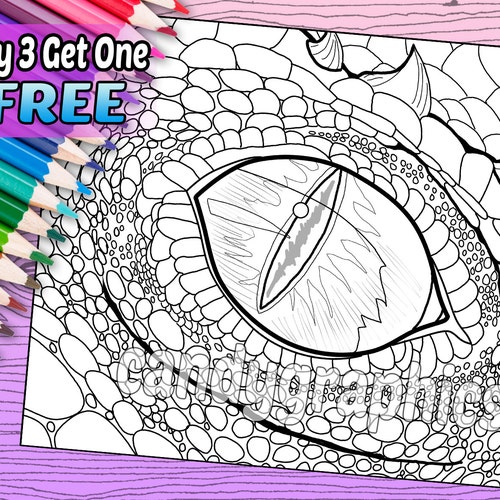Dragon Eye Adult Coloring Book Page Printable Instant - Etsy