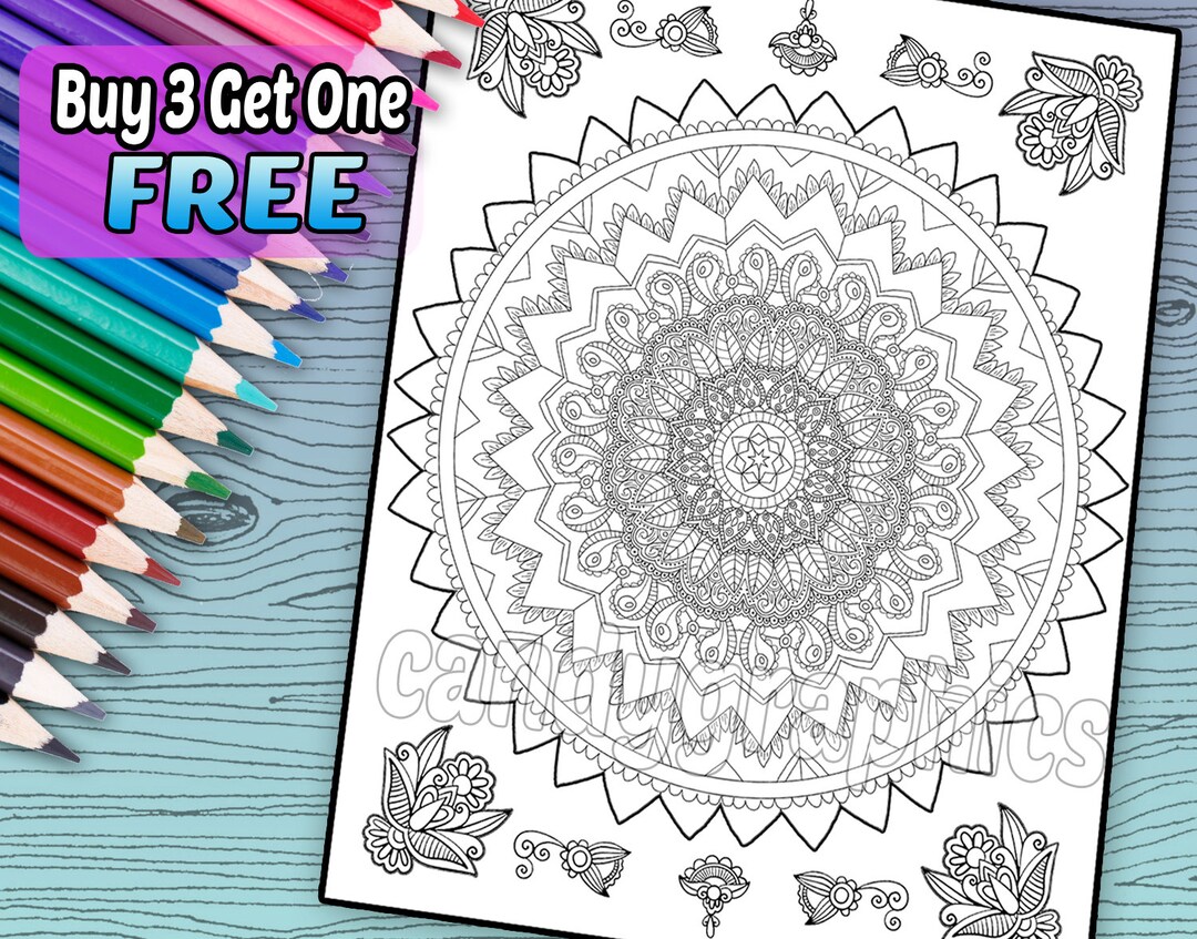 Intricate Mandala Design - Adult Coloring Book Page - Printable Instant ...