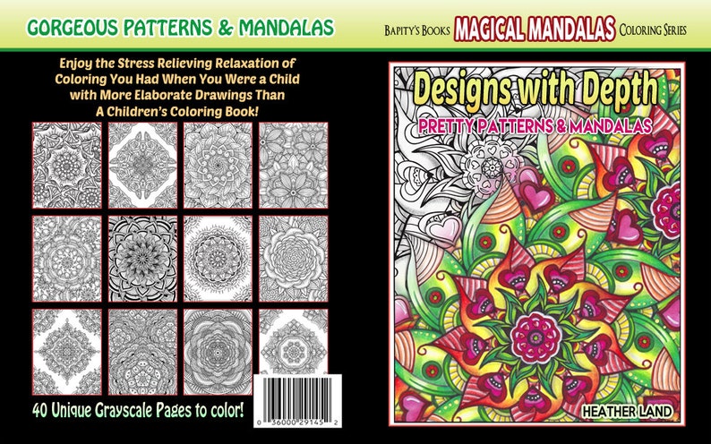 Designs With Depth Pretty Patterns & Mandalas Adult Coloring Book 40 ...