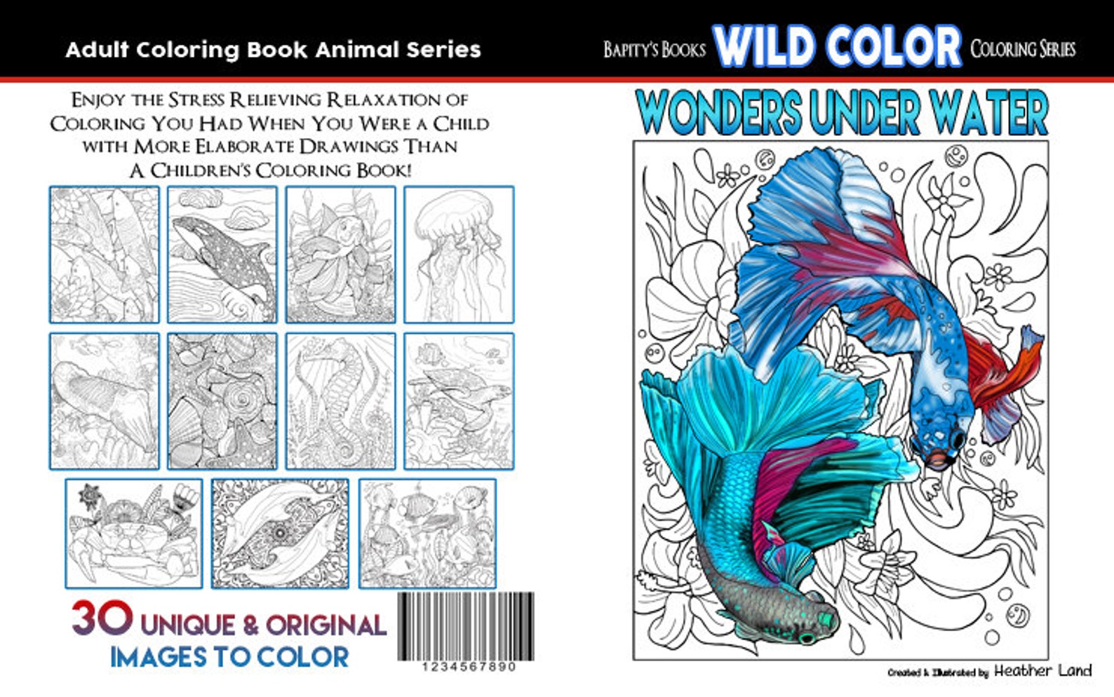 Wonders Under Water - Adult Coloring Book 30 Pages - Printable Instant ...