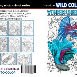 Wonders Under Water - Adult Coloring Book 30 Pages - Printable Instant ...