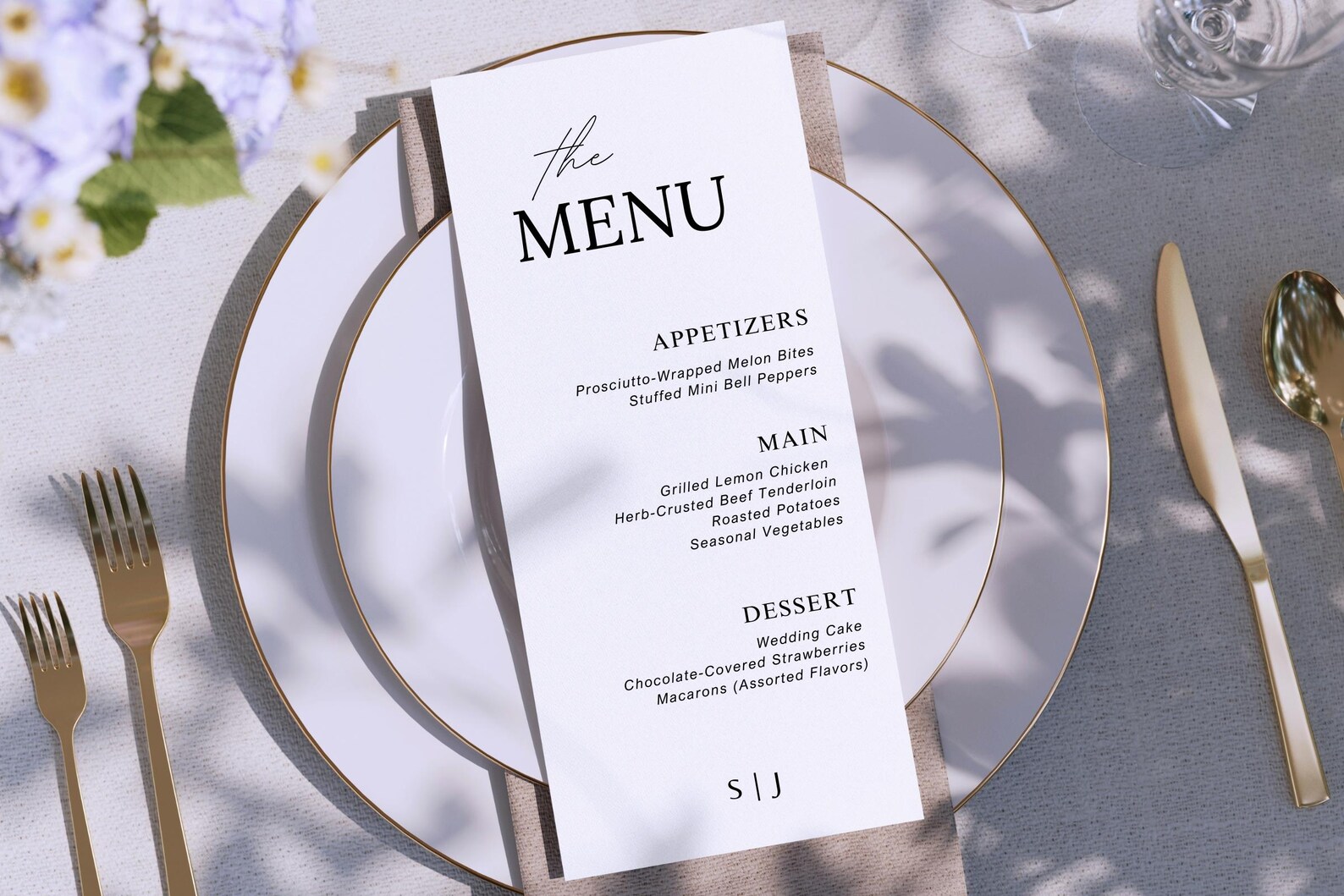 Simple Wedding Menu Template, Modern Wedding Dinner Menu, Minimal ...