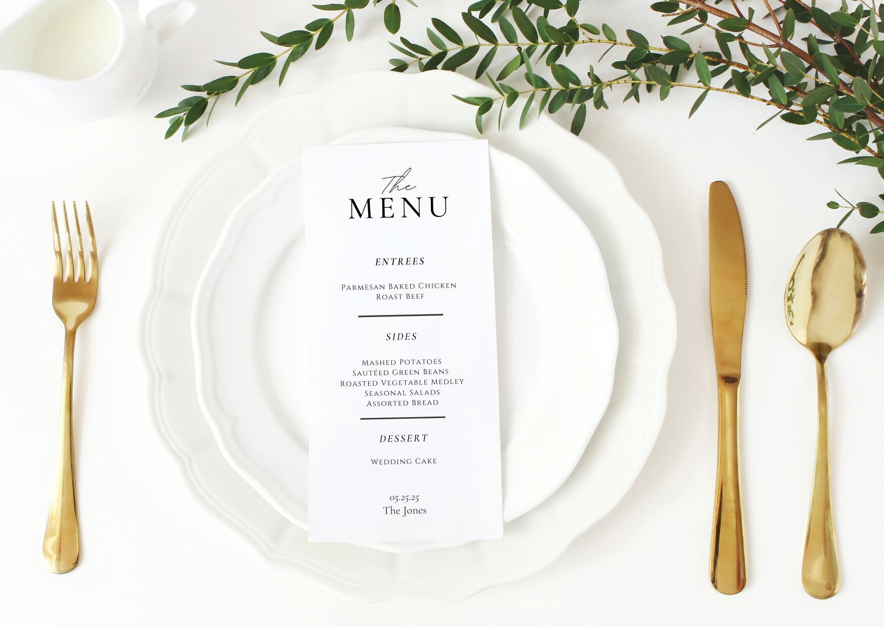Minimal Wedding Menu Template, Modern Wedding Dinner Menu, Wedding Food ...