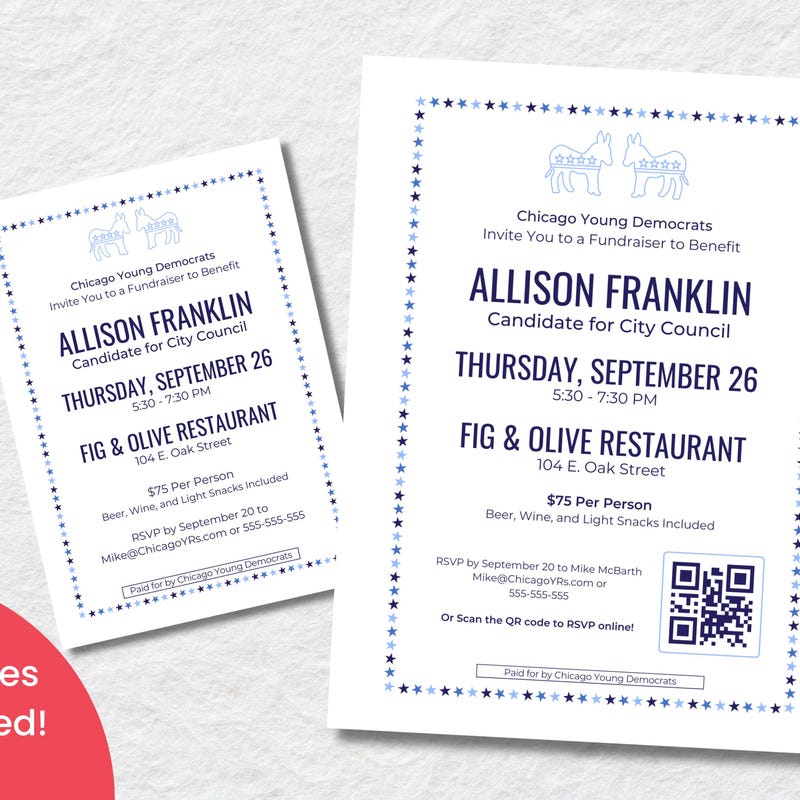 Political Fundraiser Invitation - Etsy