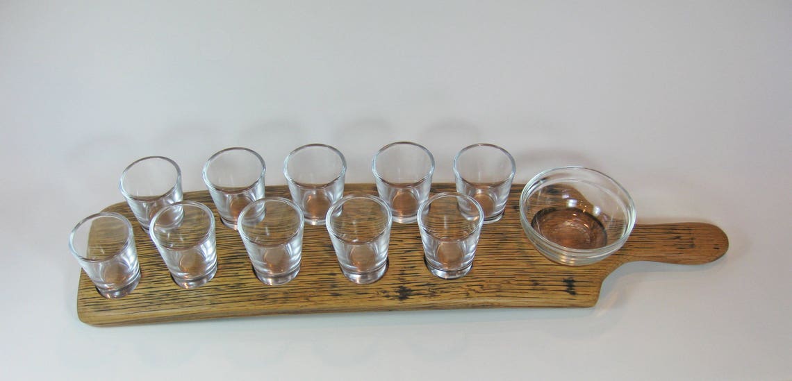 Shot Glass Paddle Whiskey Shots Tequila Flight Tequila | Etsy