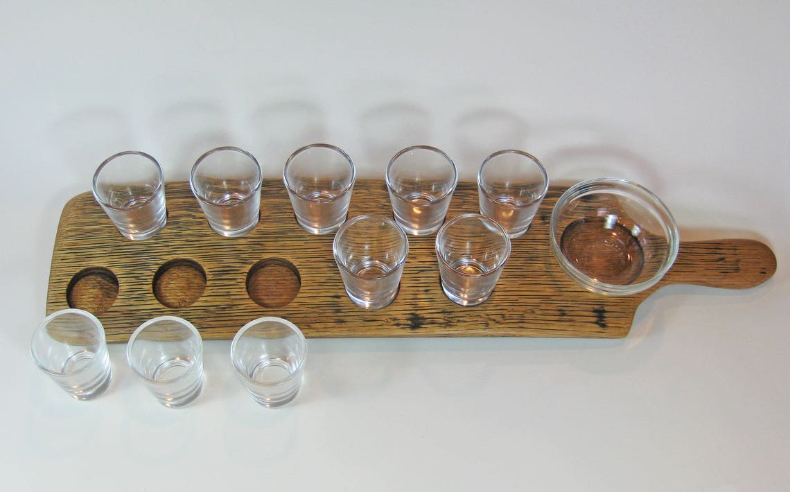 Shot Glass Paddle Whiskey Shots Tequila Flight Tequila | Etsy