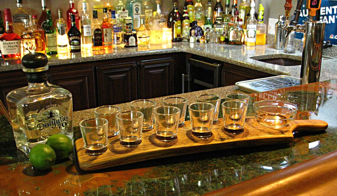 Shot Glass Paddle Whiskey Shots Tequila Flight Tequila | Etsy