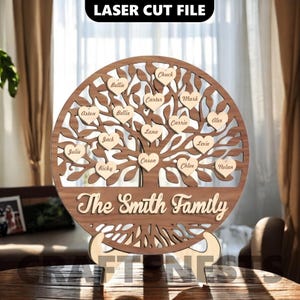 Personalized Family Tree Sign SVG Grandkids Tree Sign Svg Lasercut Tree ...