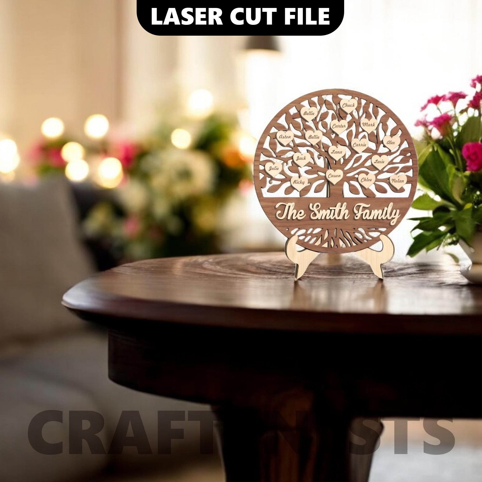 Personalized Family Tree Sign SVG Grandkids Tree Sign Svg Lasercut Tree ...