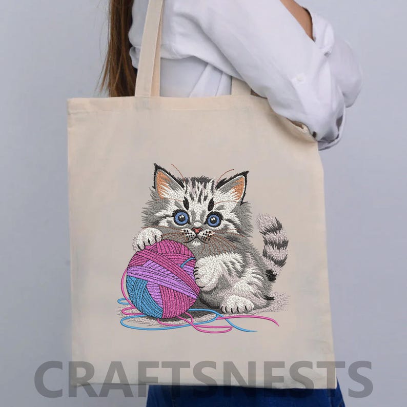 Cat Machine Embroidery Design, Cat Lover Embroidery File, Animal ...