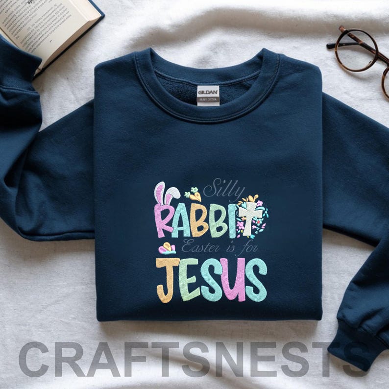 Silly Rabbit Easter is for Jesus Embroidery Design, Christian Easter ...