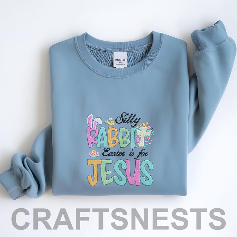 Silly Rabbit Easter is for Jesus Embroidery Design, Christian Easter ...