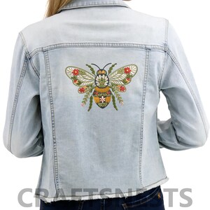 Floral Bee Machine Embroidery Design, Floral Bumblebee Embroidery ...