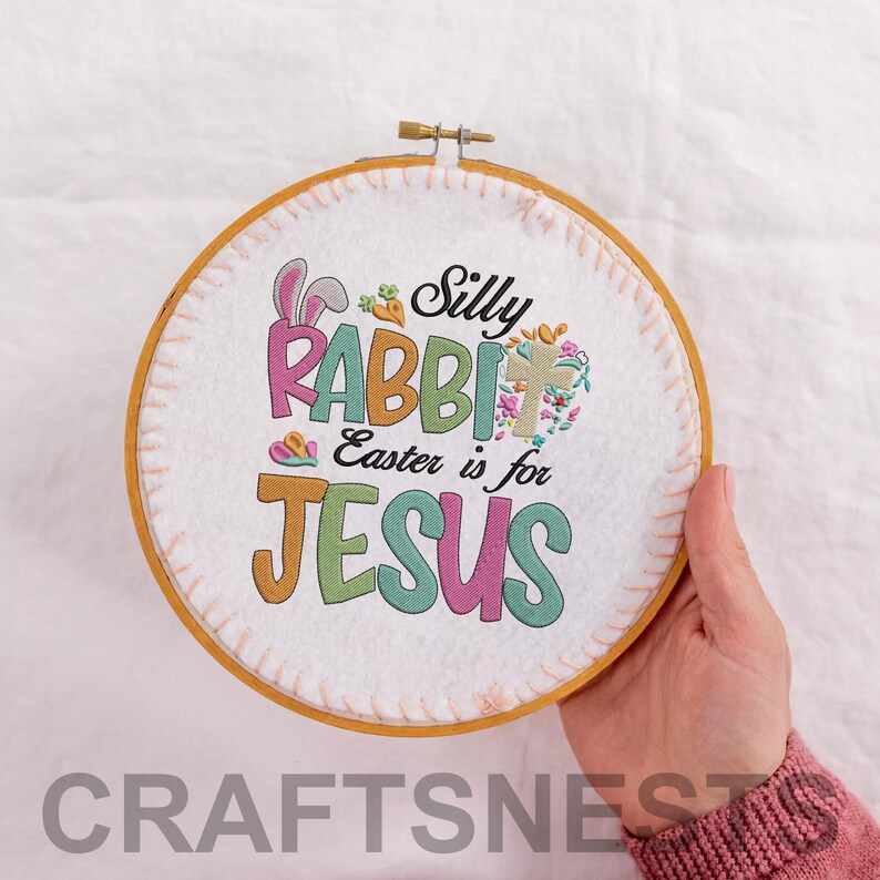 Silly Rabbit Easter is for Jesus Embroidery Design, Christian Easter ...