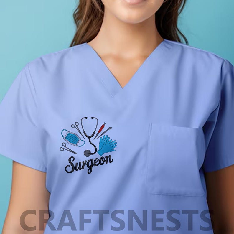 Surgeon Embroidery Design, Medical Tools, Stethoscope (instant Download ...