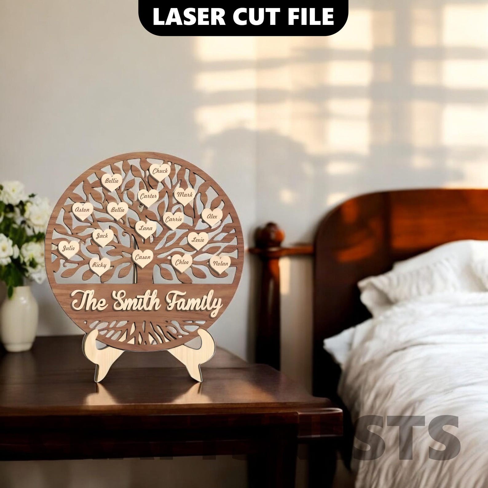 Personalized Family Tree Sign SVG Grandkids Tree Sign Svg Lasercut Tree ...