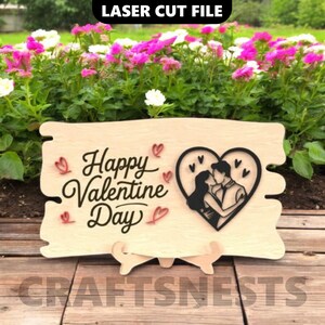 Valentines Day SVG Couple Laser Cut File Valentines Day Shelf Sign File ...