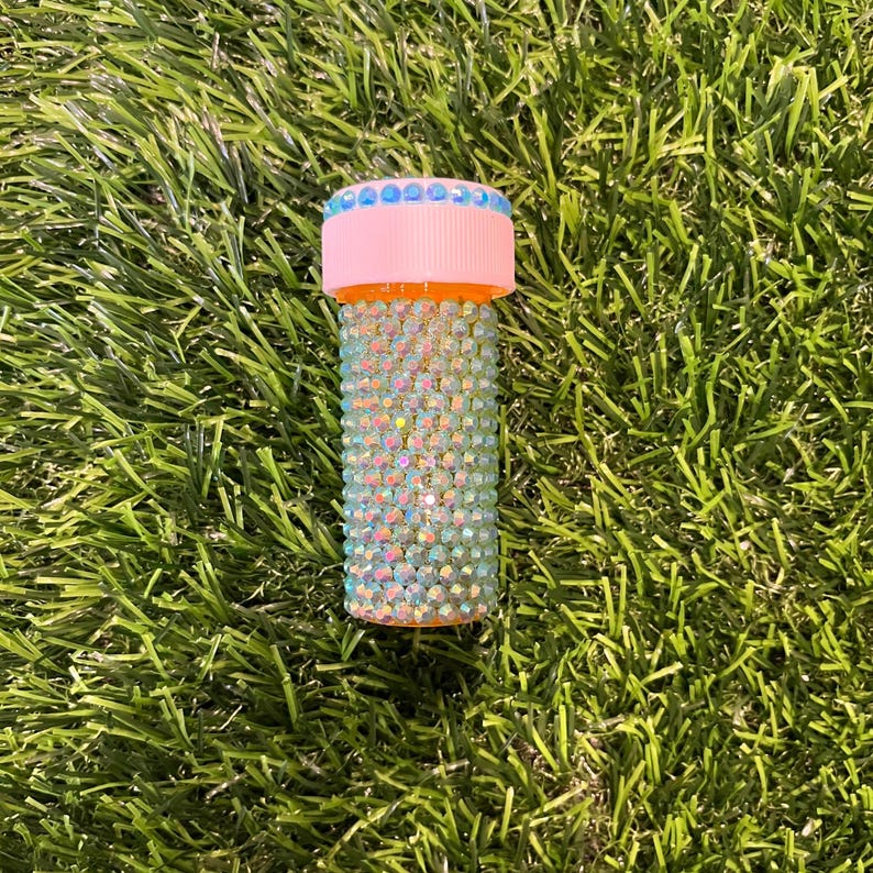 Blinged Rhinestone Bedazzled Pill Bottle Medicine Container - Etsy