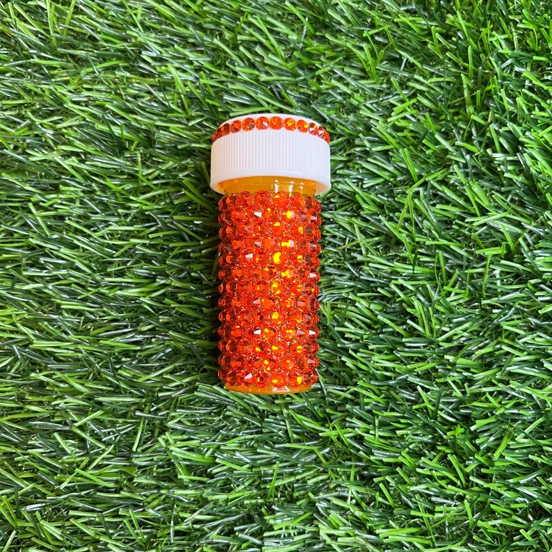 Blinged Rhinestone Bedazzled Pill Bottle Medicine Container - Etsy