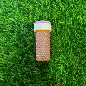 Blinged Rhinestone Bedazzled Pill Bottle Medicine Container - Etsy