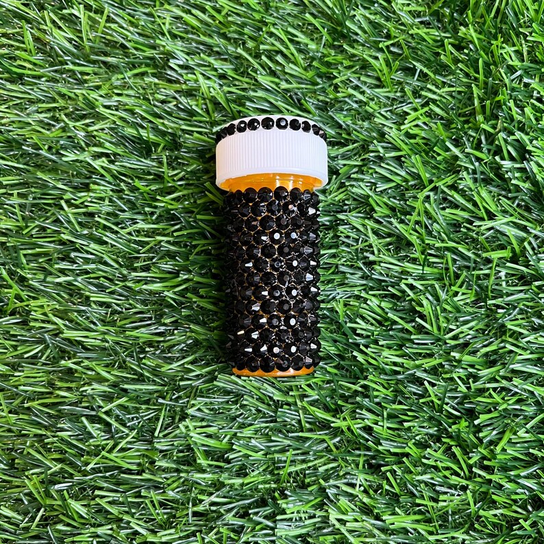 Blinged Rhinestone Bedazzled Pill Bottle Medicine Container - Etsy