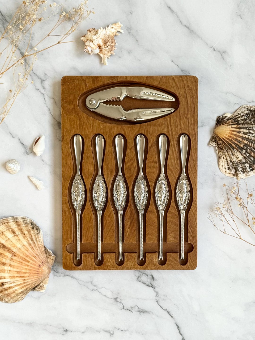 Rare Vintage French Seafood Cutlery Set by Silea: Silver Plated Forks ...