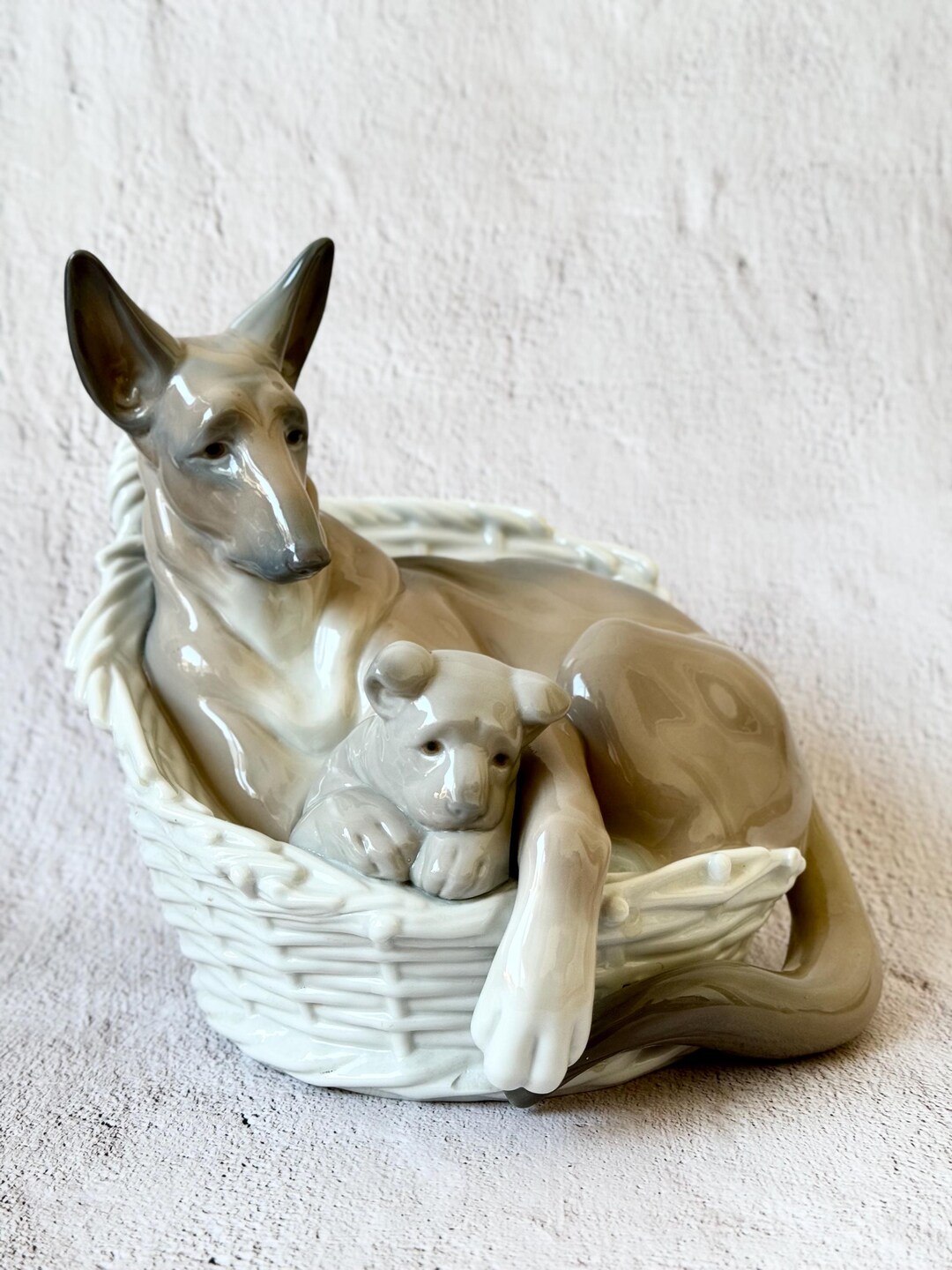 Extremely Rare LLADRO German Shepherd With Pup No. 4731, 01004731 ...