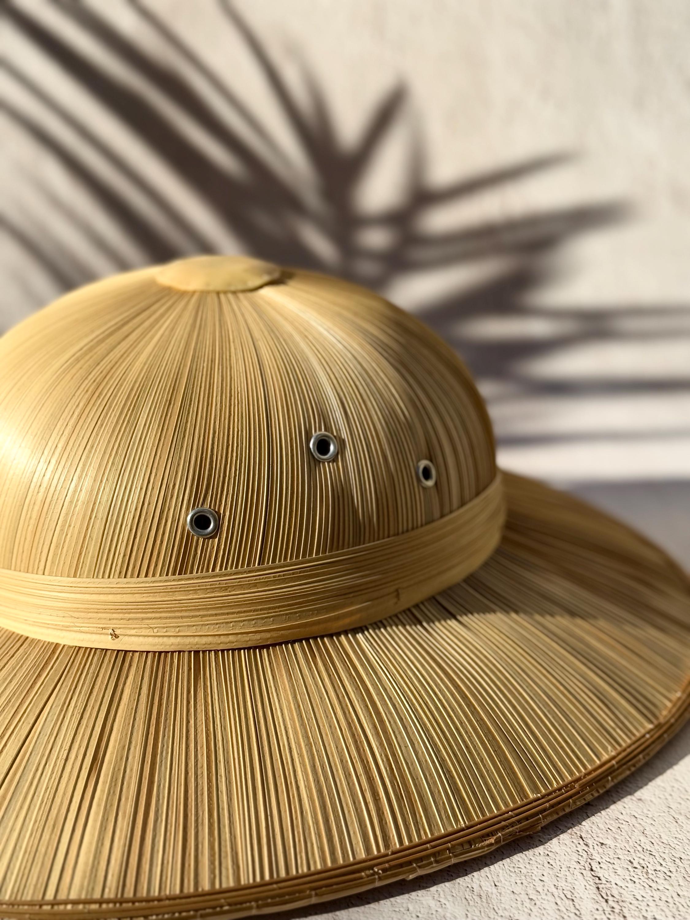 Vintage 1950s Bamboo Leaf Safari Hat Helmet, Great Tropical Headwear ...
