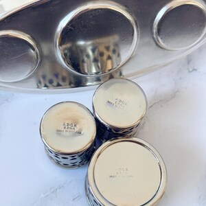 Vintage Apex EPNS Silver Condiment Set With Cobalt Glass Inserts – Salt ...
