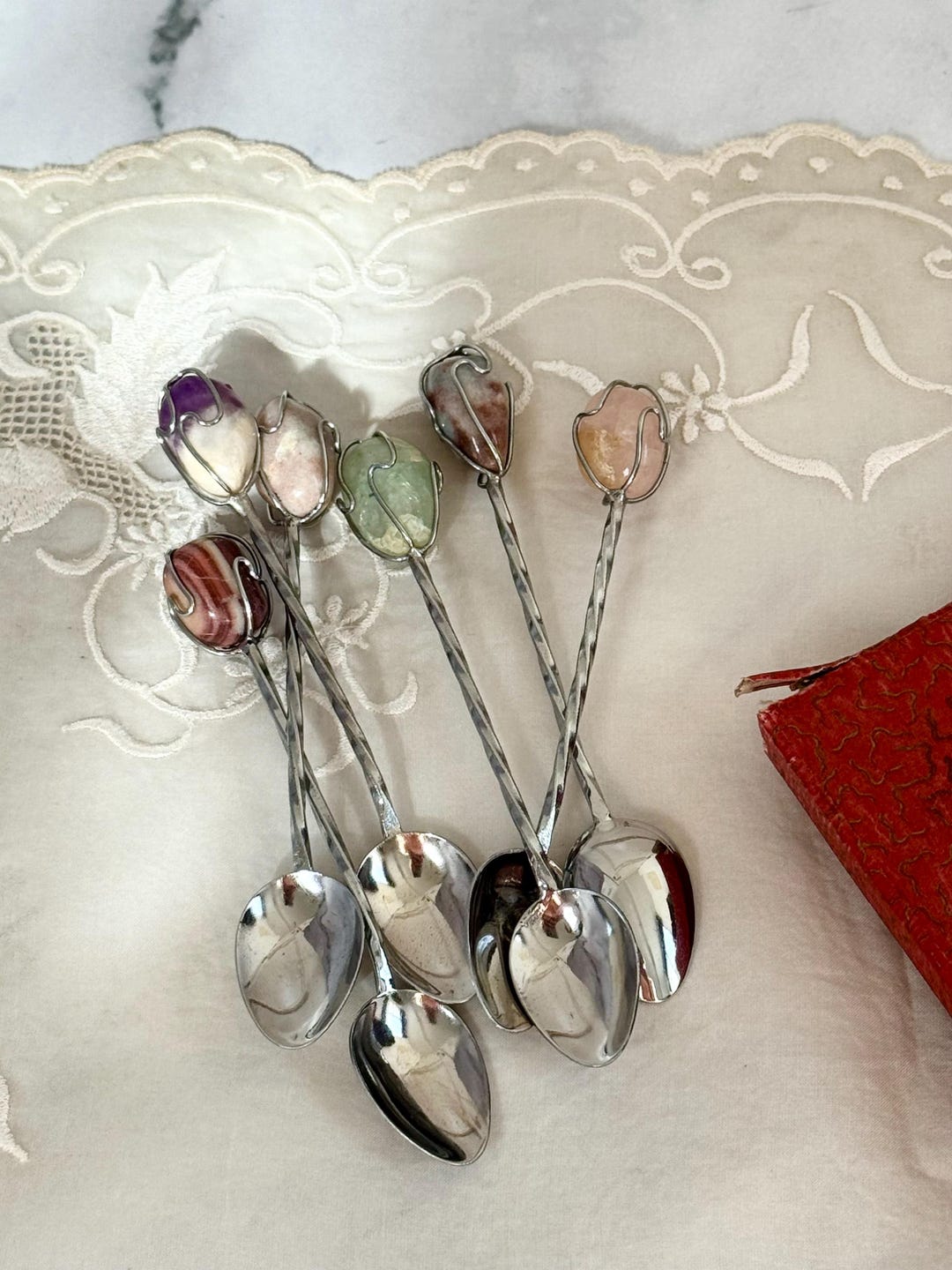 Rare Vintage Brazilian Estilo Spoons, Set of 6 Silver-plated With Semi ...