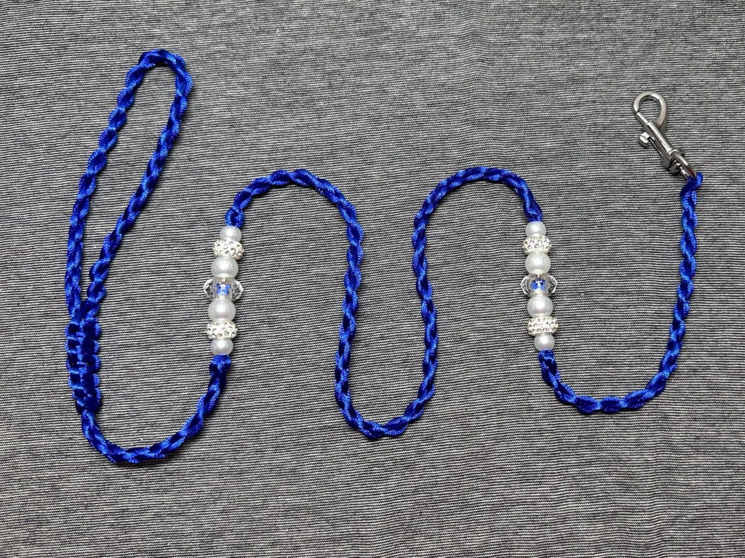 Dog Show Leash, Blue, Silver/white, for Smaller Dogs, Braided, 5 Mm ...