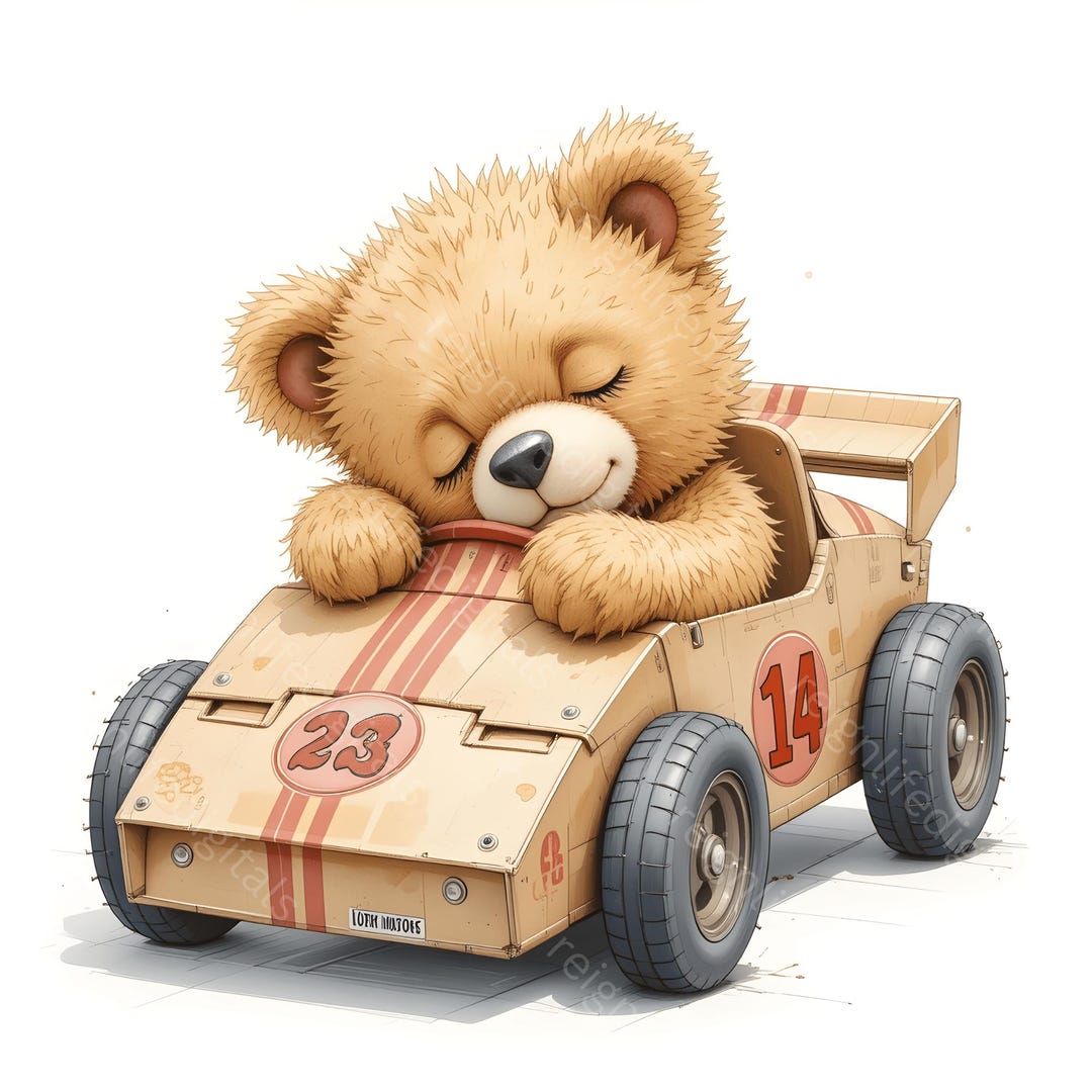 Watercolor Sleeping Teddy Bears Clip Art | 14 JPG Nursery Bear Art Set ...