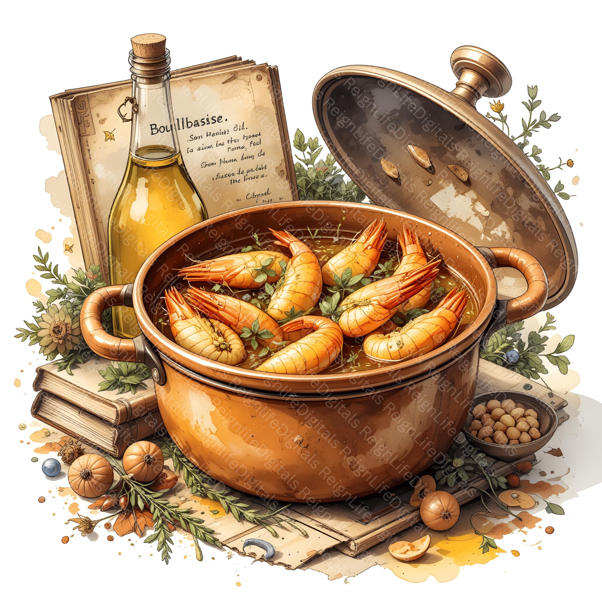 20 Grandma's Cookbook Clipart | Watercolor Cooking Clip Art | Kitchen ...