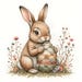 Easter Bunny and Egg Clipart | Spring Rabbit High Quality Jpgs ...