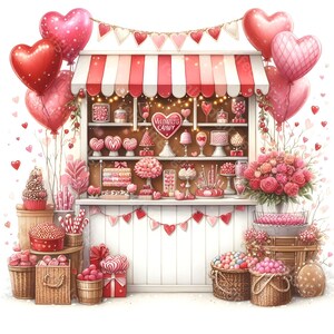 Valentine Candy Store Booth Clip Art 20 Jpgs Cute Valentine's Day ...