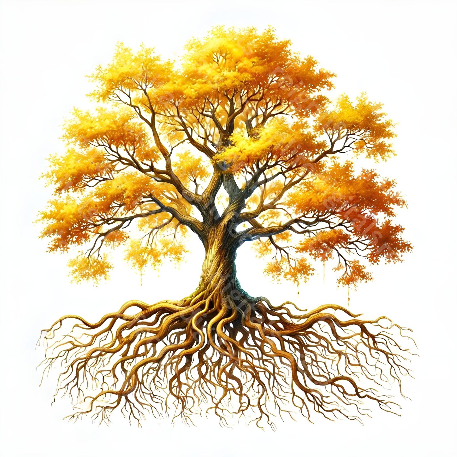 Watercolor Tree With Roots Clipart | 20 High Quality JPG | Scrapbooking ...