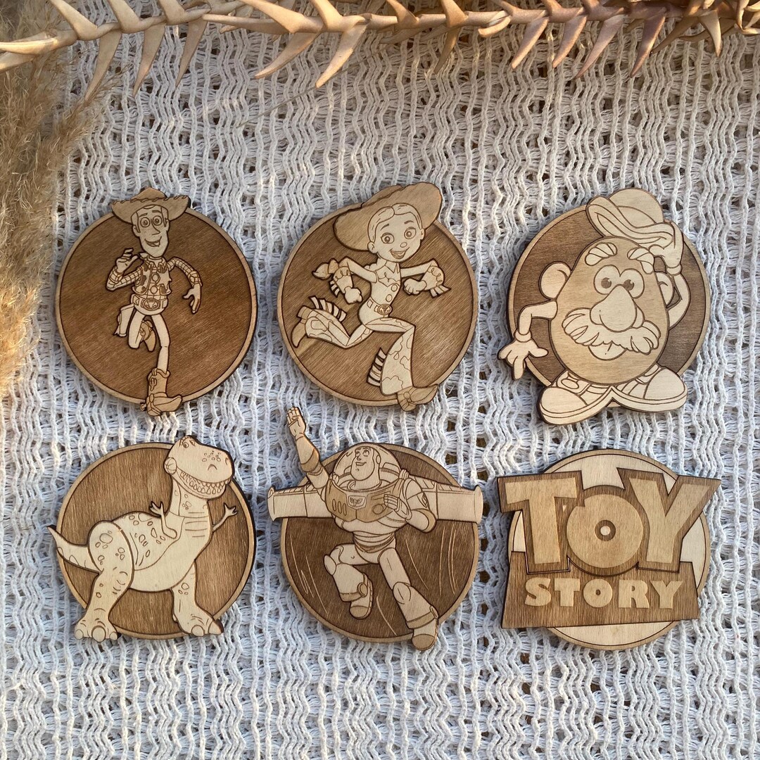 Toy Story Wooden Coasters - Gift - Set of Handmade Coasters - Unique ...