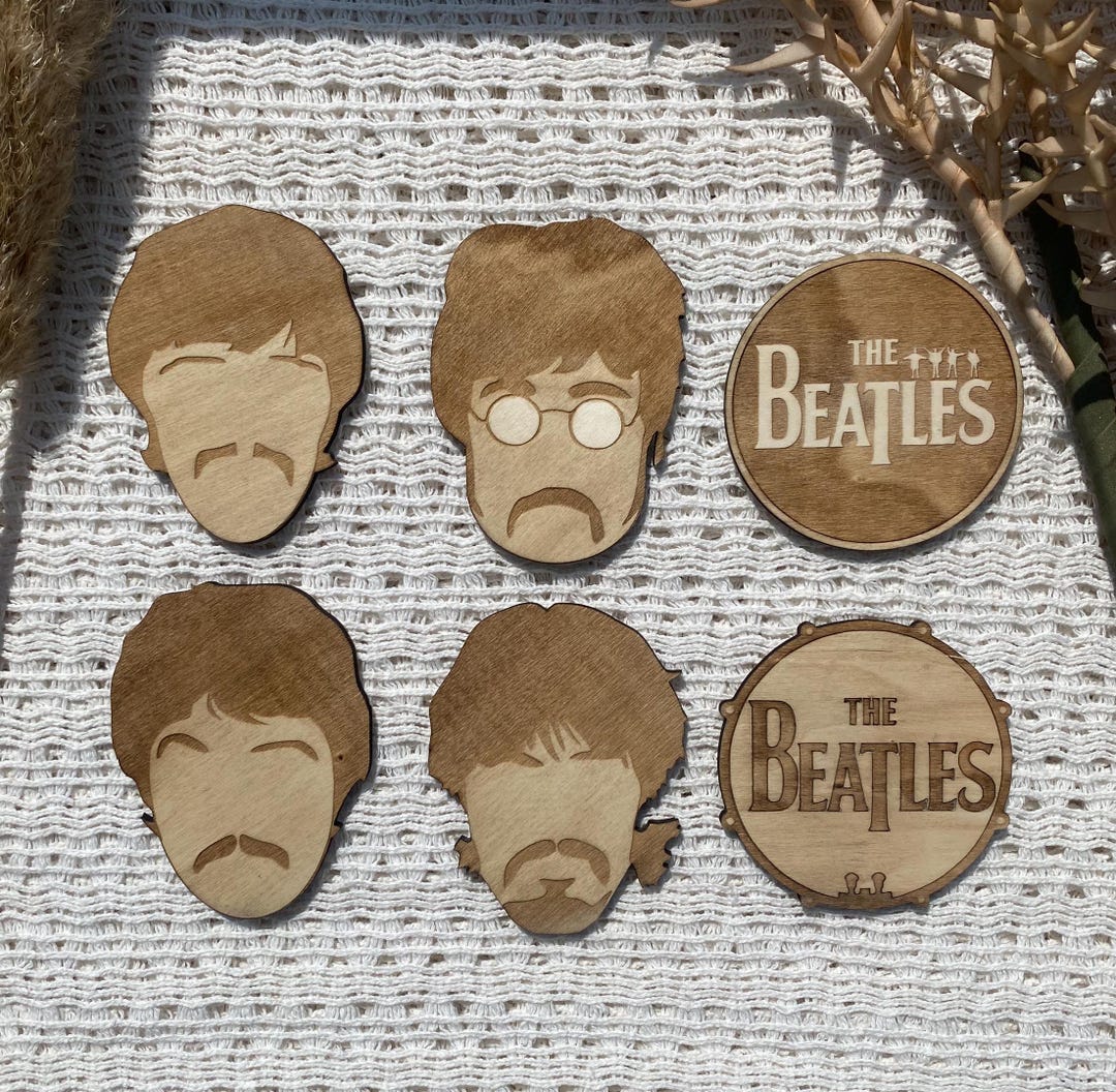 The Beatles Wooden Coasters Set - Music Lover Gift - Rock Band ...