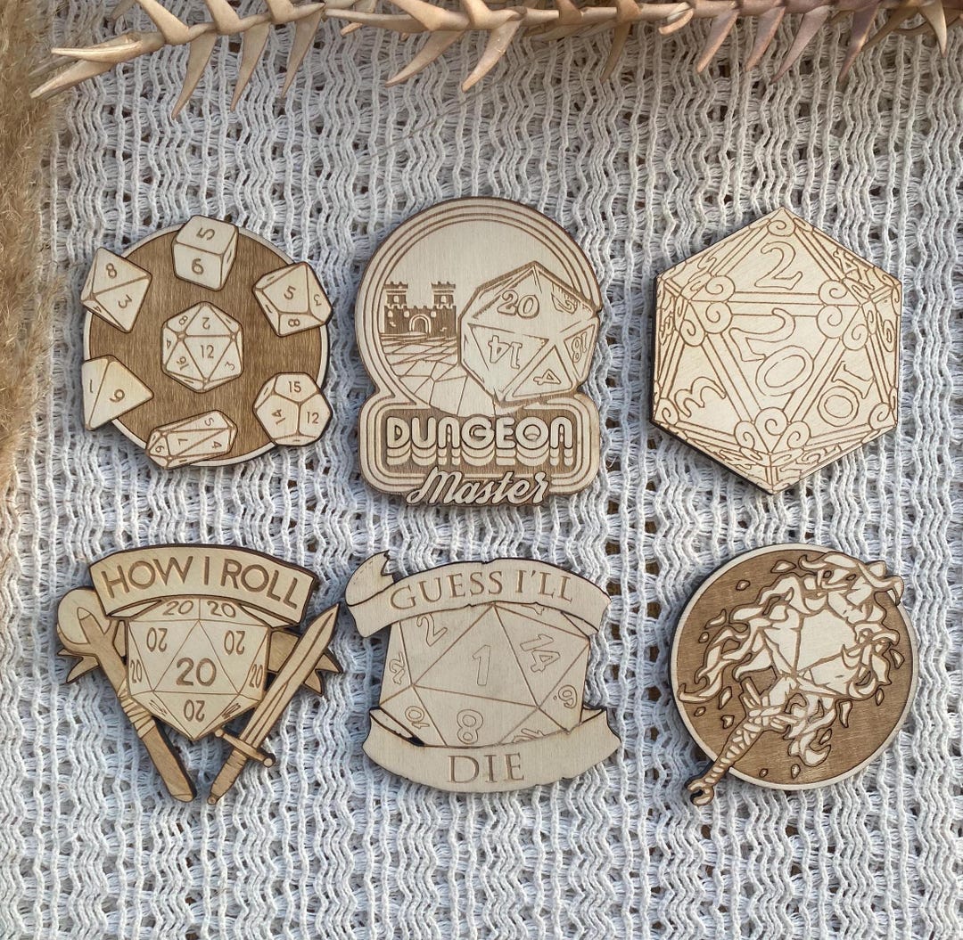 Dungeons & Dragons Wooden Coasters - Gift - Set of Handmade Coasters ...