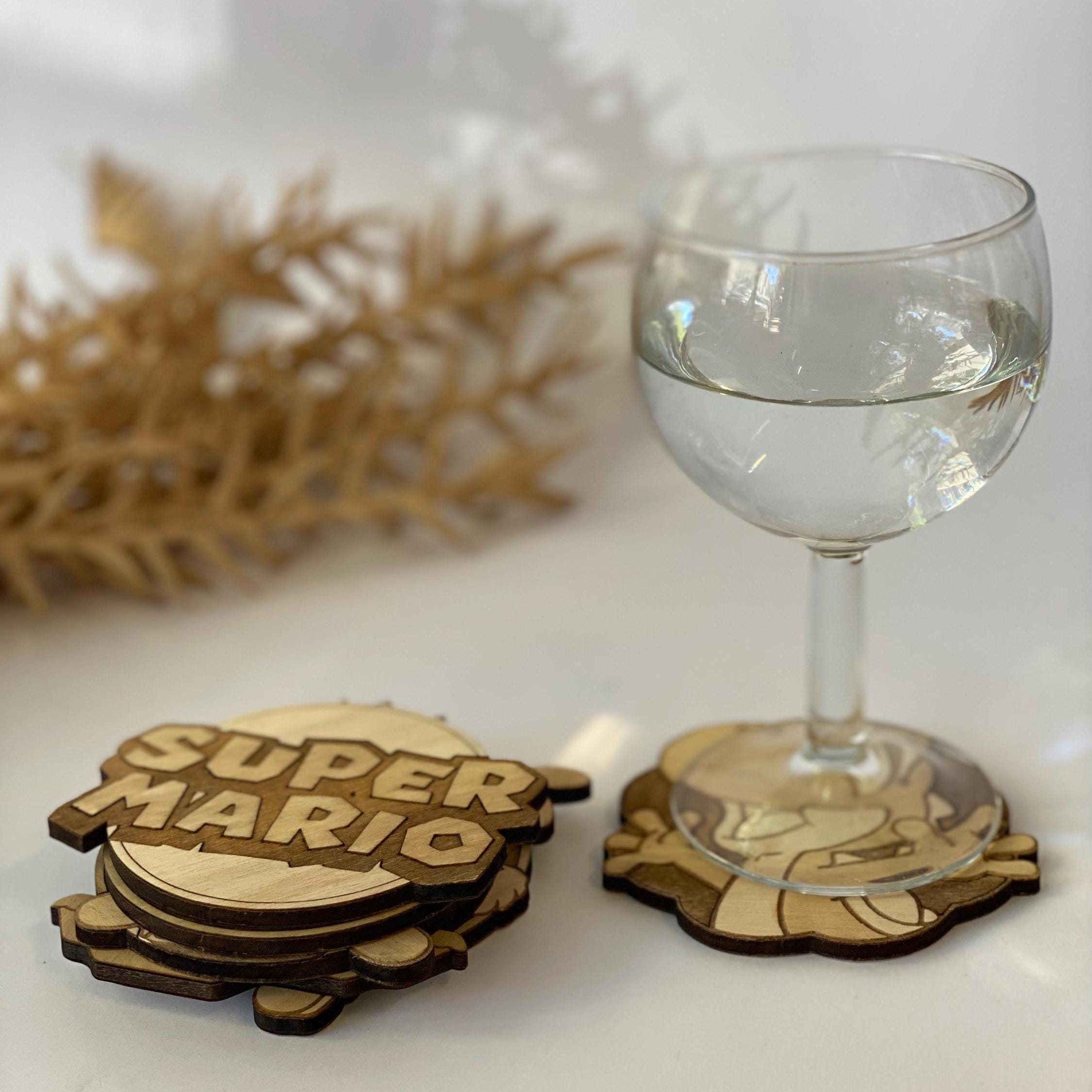 Super Mario Bros Wooden Coasters Set Geek Gift Gamer Collectibles ...