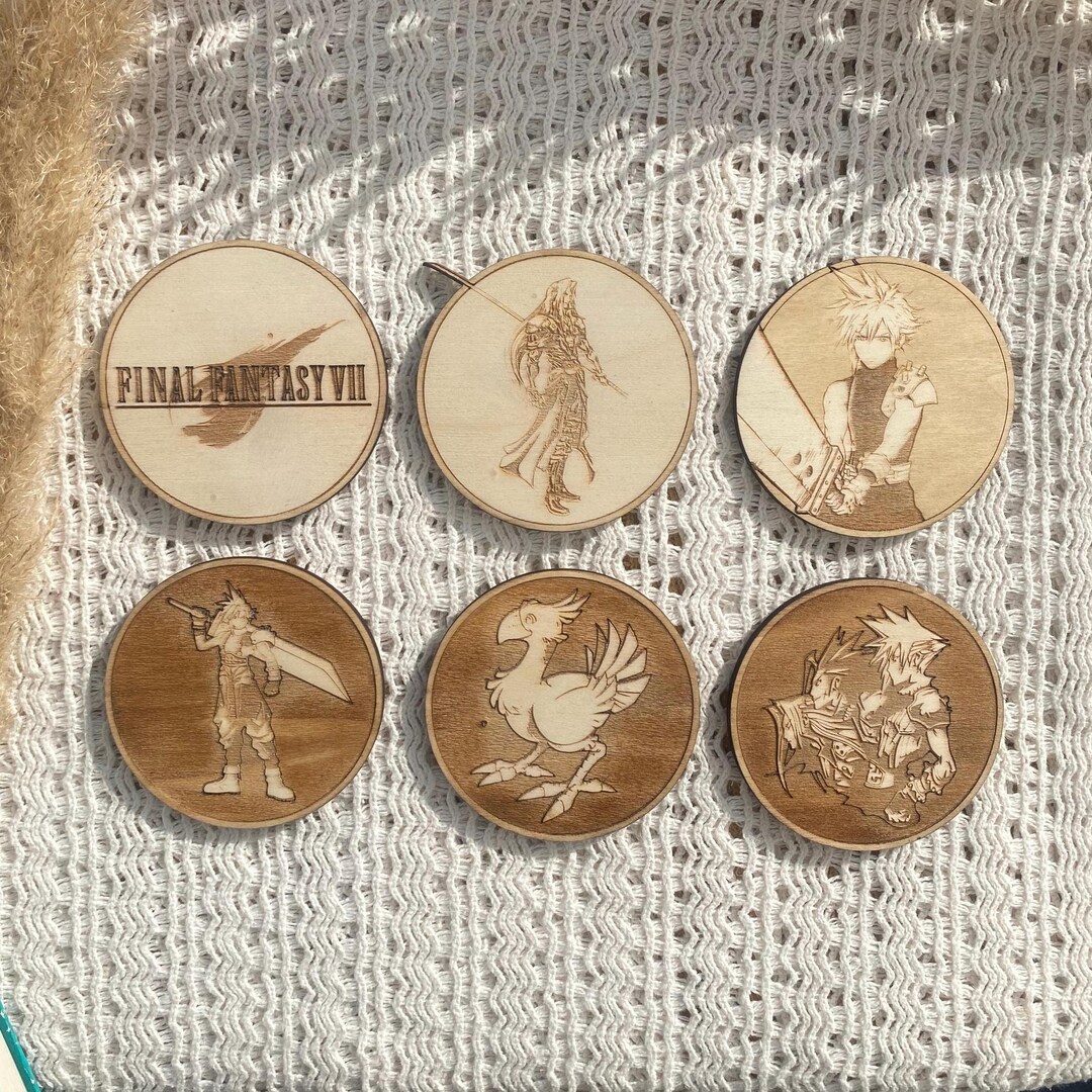 Final Fantasy Wooden Coasters Gift Set of Handmade Coasters Unique ...
