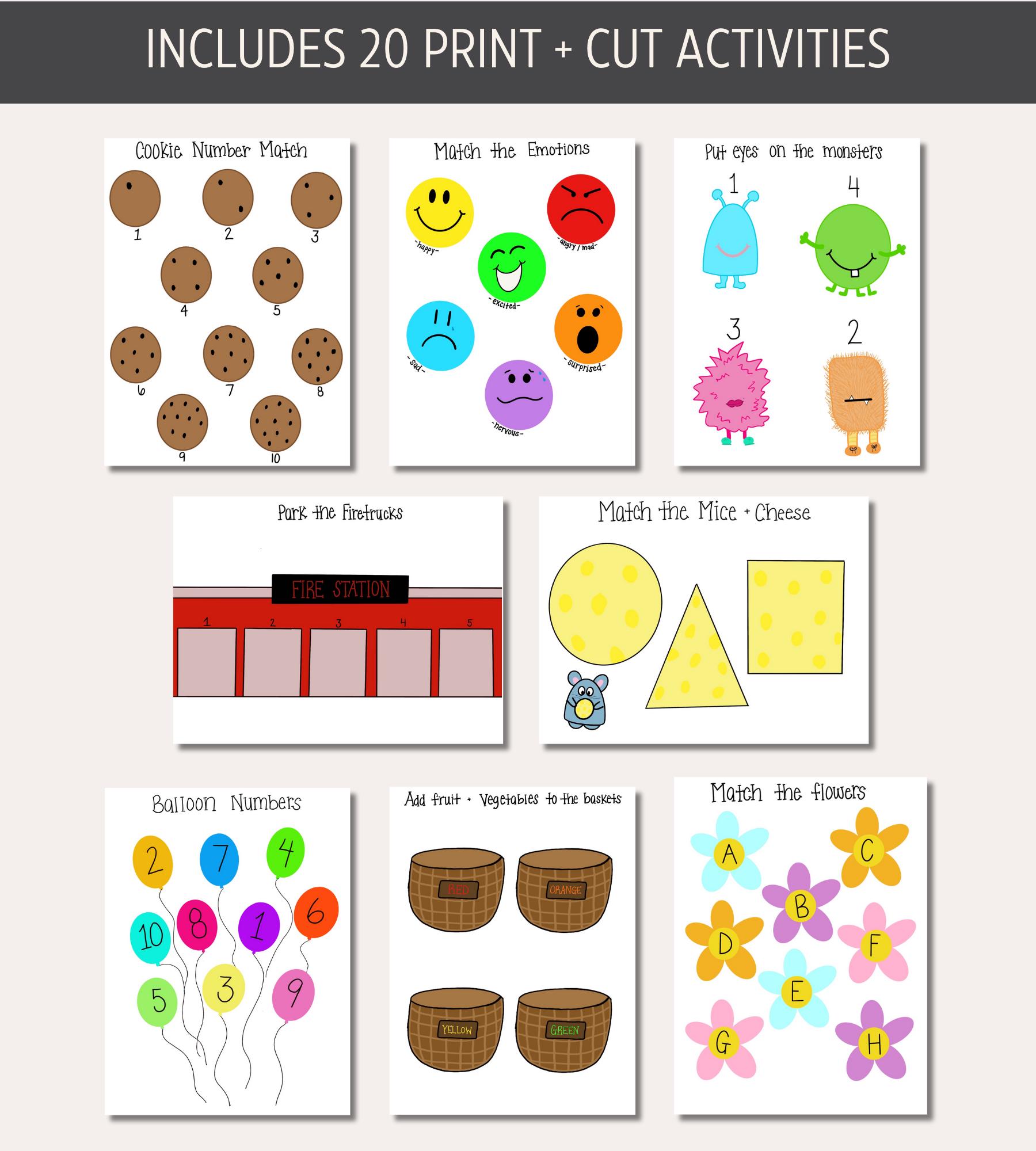 Toddler Activity Journal, Printable DIY Toddler Binder Book, Learning ...