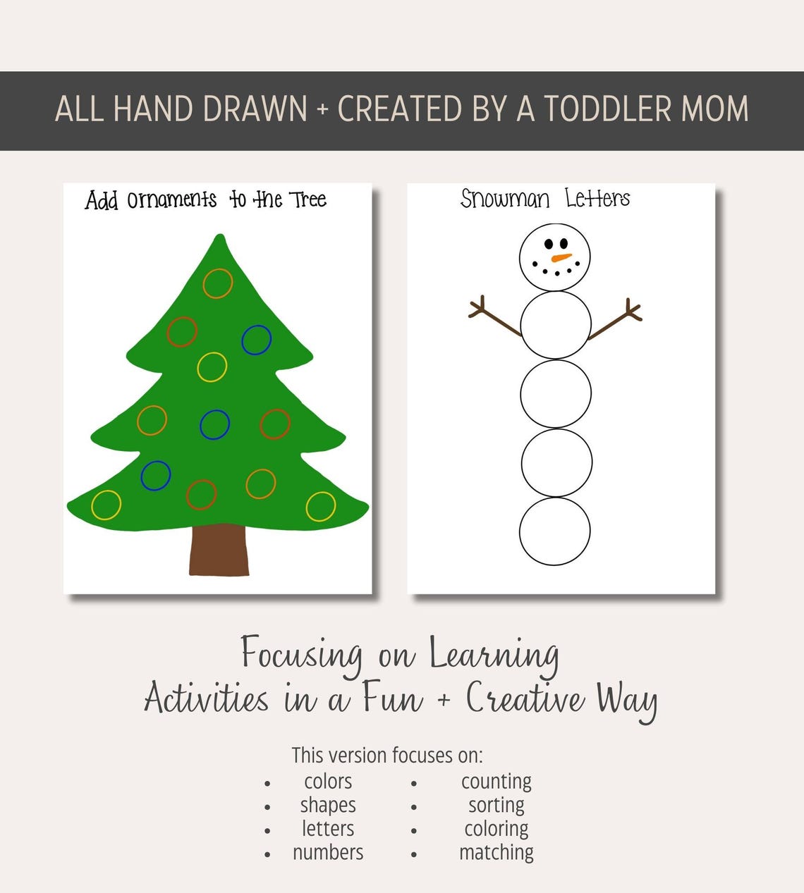 Christmas Toddler Activity Journal, Printable DIY Toddler Binder Book ...