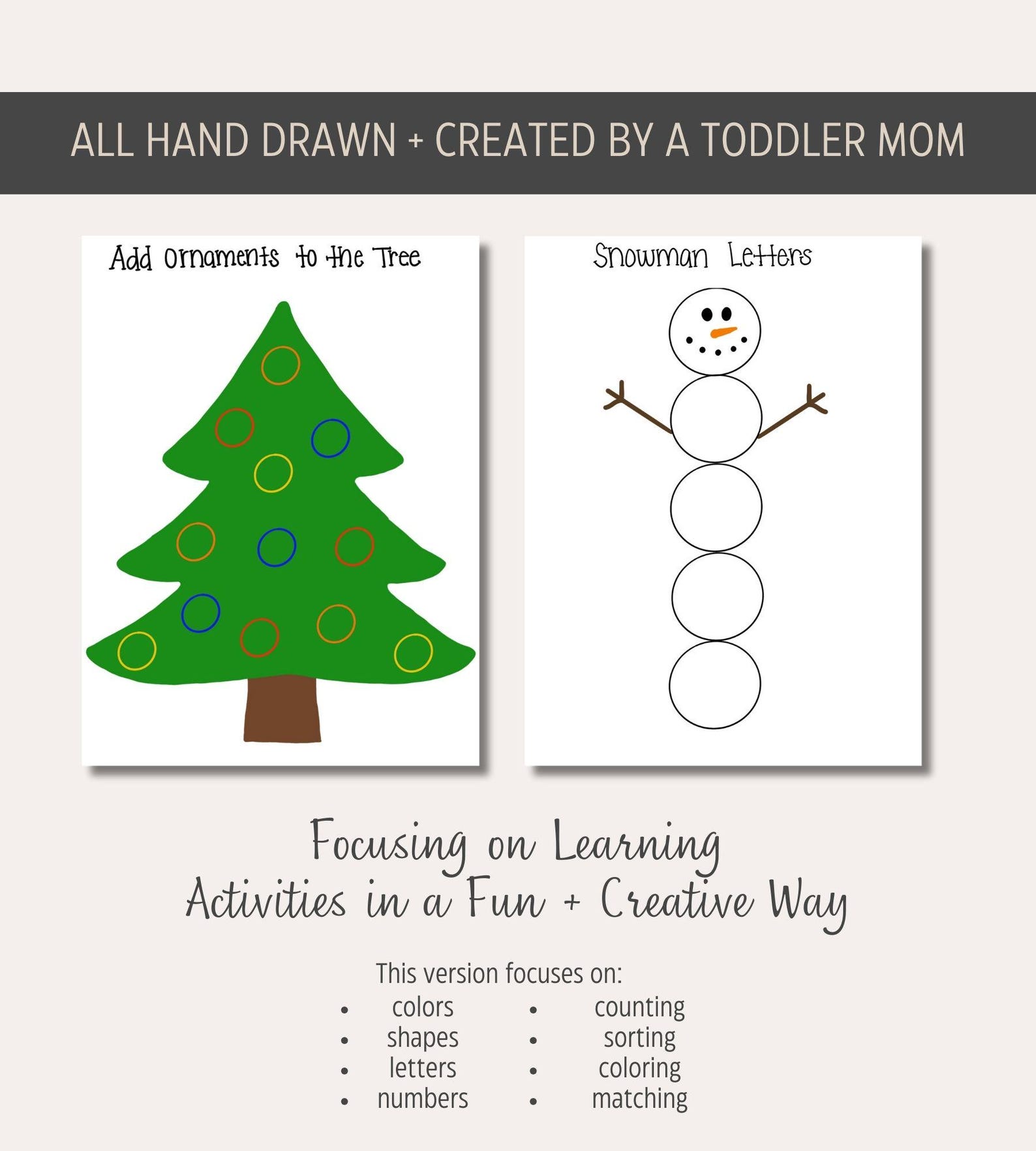 Christmas Toddler Activity Journal, Printable DIY Toddler Binder Book ...