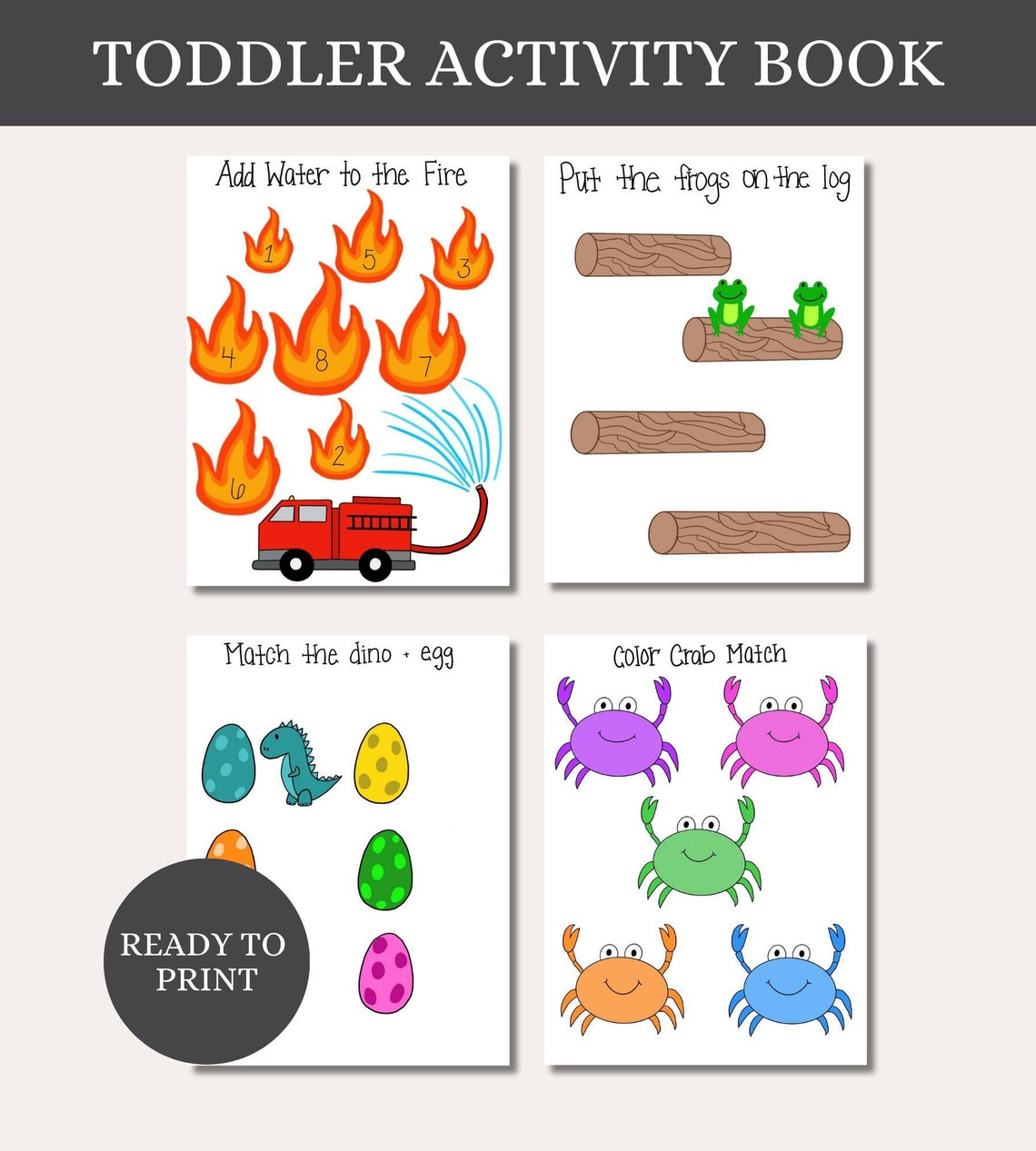 Toddler Activity Journal, Printable DIY Toddler Binder Book, Learning ...